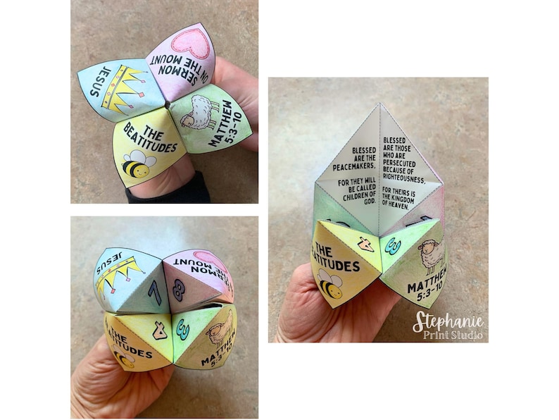 The Beatitudes Color-your-own Cootie Catcher, Paper Craft Game ...
