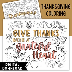 2 Thanksgiving Theme Coloring Pages Printable | DIGITAL INSTANT ...
