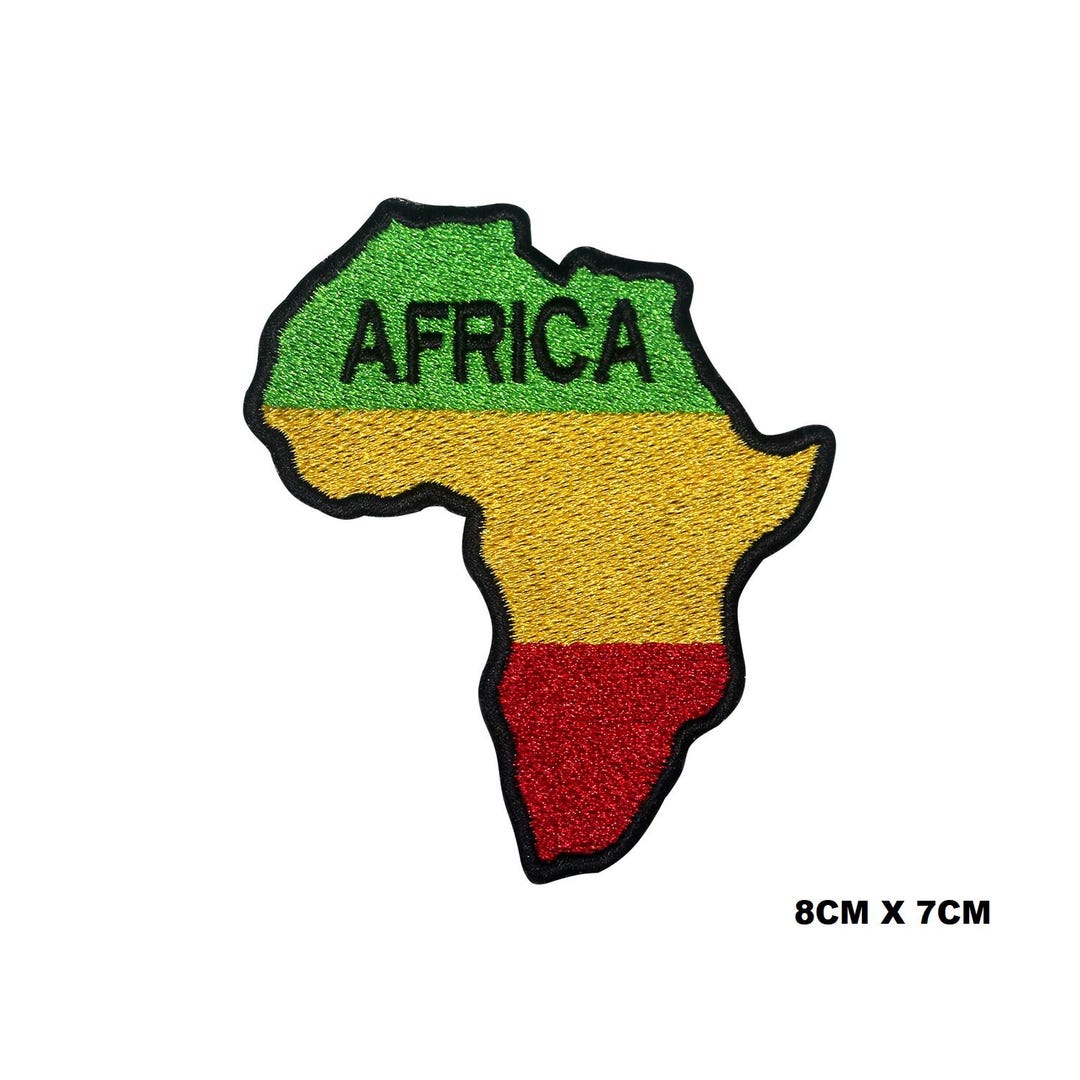Africa Map Logo Embroidery on Patch Badge Embroidered Applique for ...