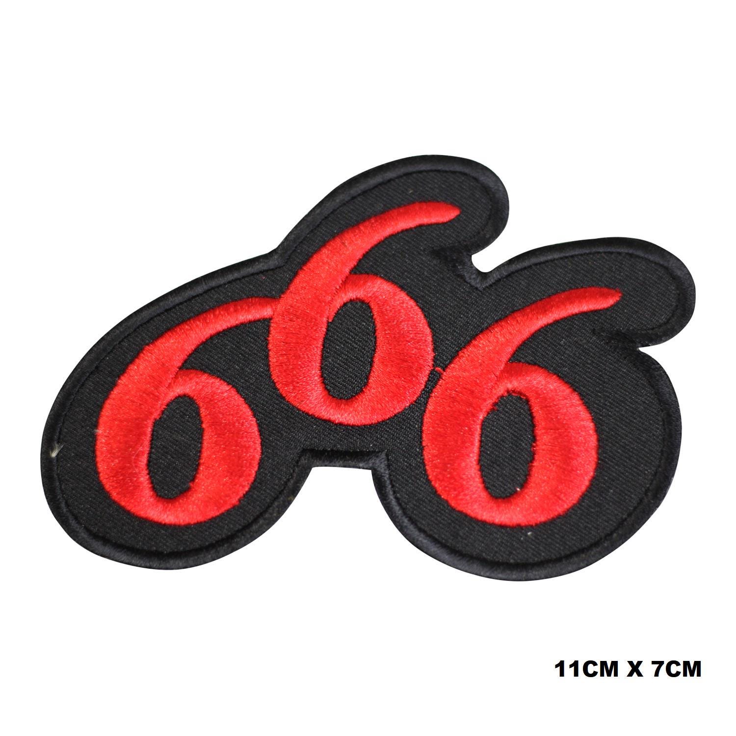 666 Devil Number Biker Logo Embroidery on Patch Badge Embroidered ...