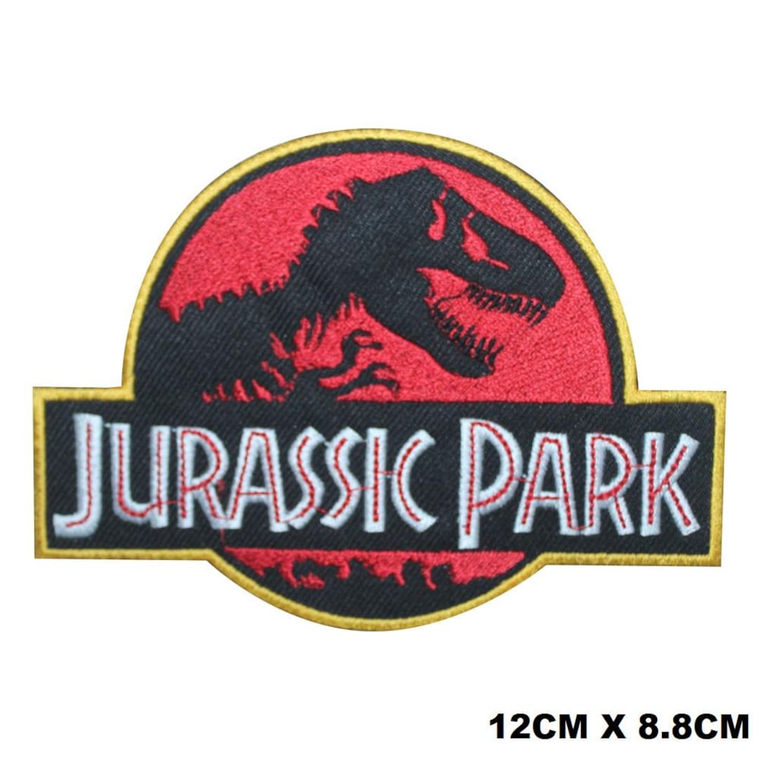Jurassic Park Movie Embroidery on Patch Badge Embroidered Applique for ...