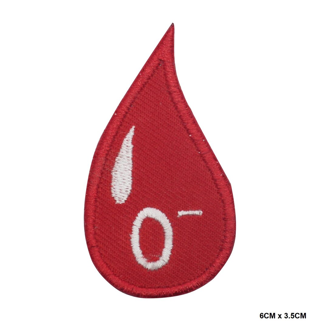 O Negative Blood Drop Logo Iron/sew on Patch Badge Embroidered Applique ...