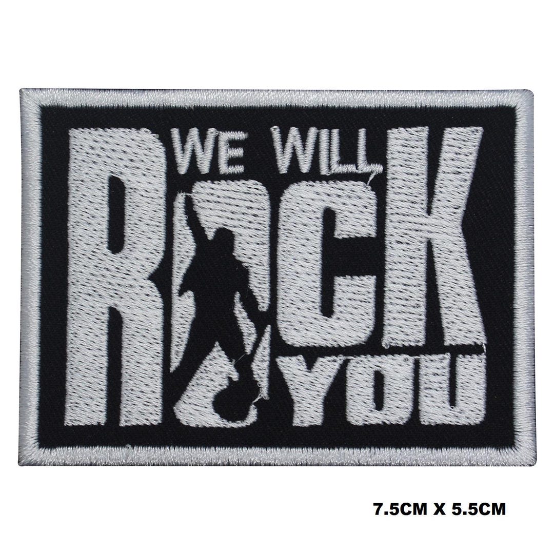 We Will Rock You Music Logo Embroidery on Patch Badge Embroidered ...