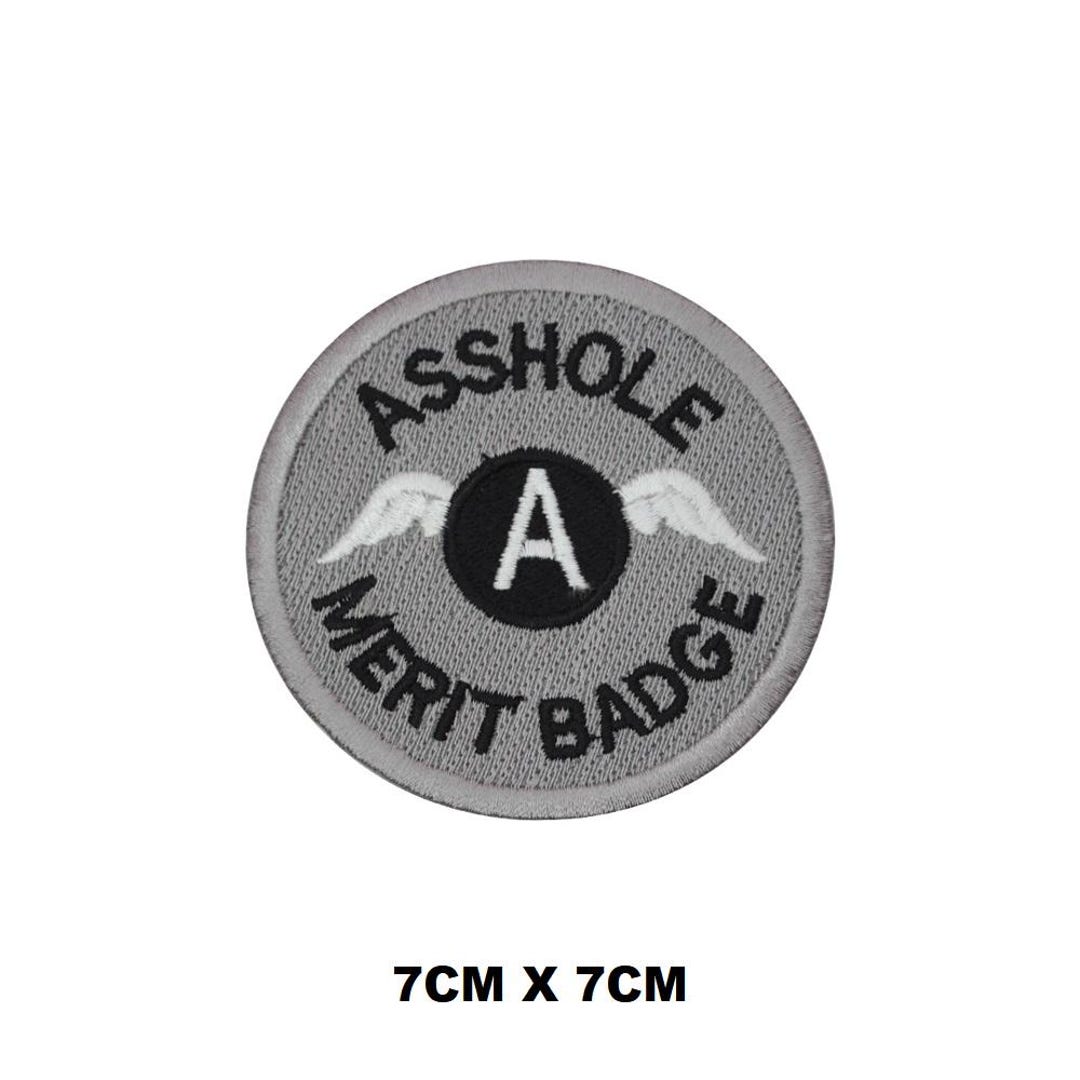 Asshole Merit Logo Iron/sew on Patch Badge Embroidered Applique for Clothes - Etsy