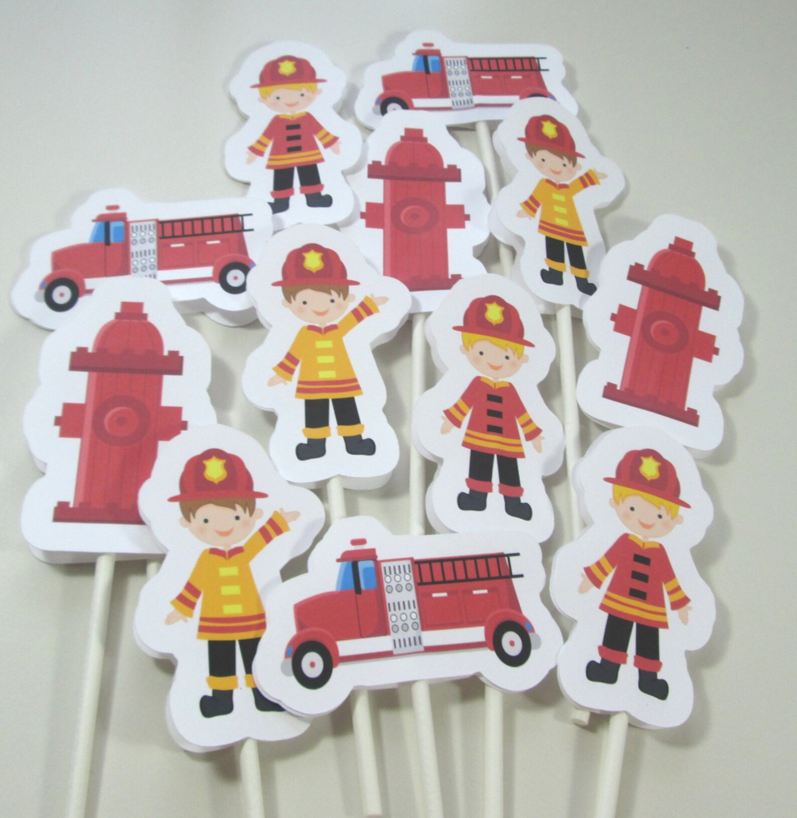 Fireman Cupcake Toppers - Etsy
