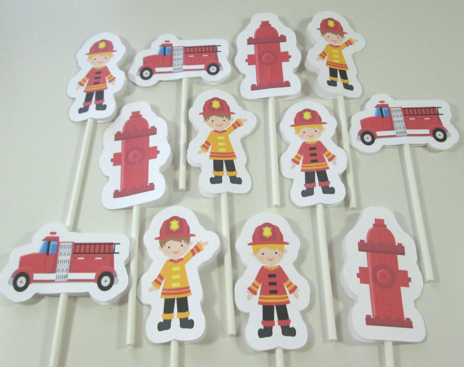 Fireman Cupcake Toppers - Etsy