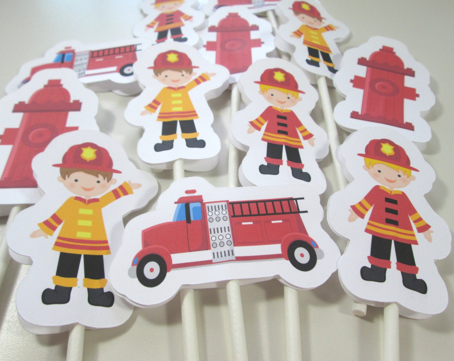 Fireman Cupcake Toppers - Etsy