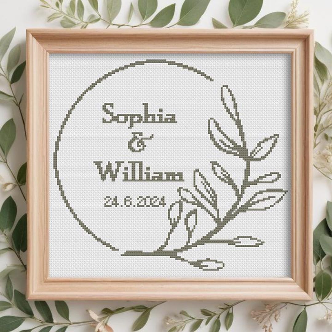 Personalized Wedding Cross Stitch Pattern, Modern Counted Cross Stitch ...
