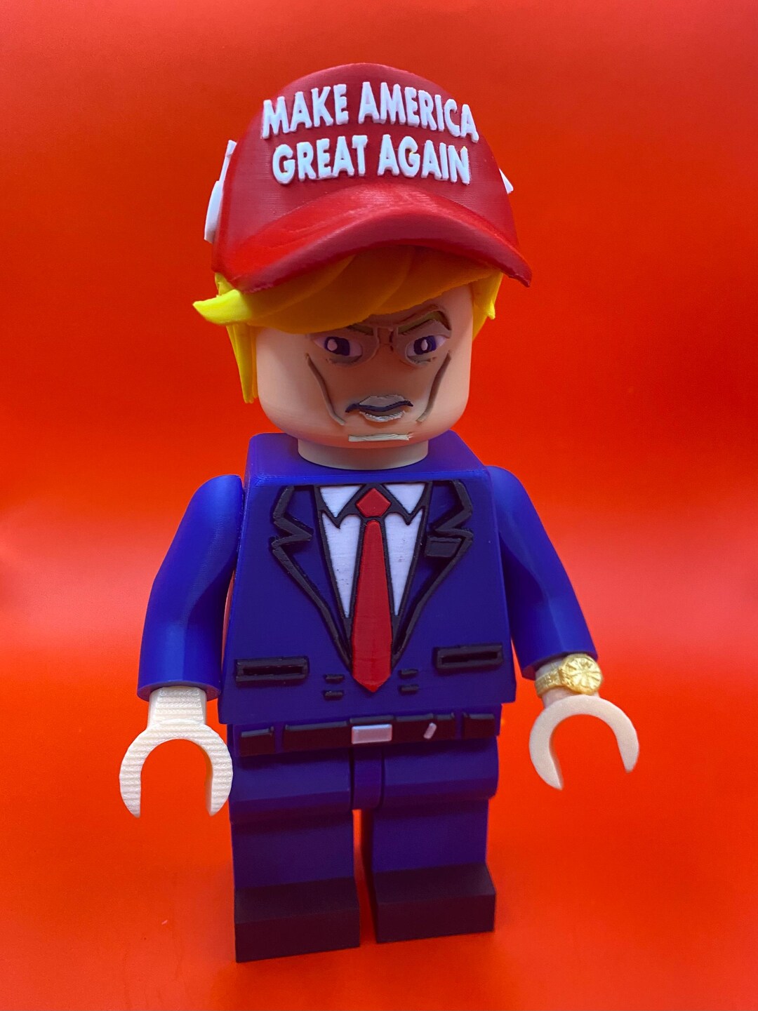 Trump Brick Figure lego Style Figure 9 Tall - Etsy