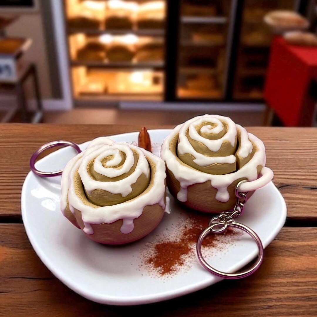 Cinnamon Roll Fidget Clicker Keychain. Unique Gift for Bakers, Pastry ...
