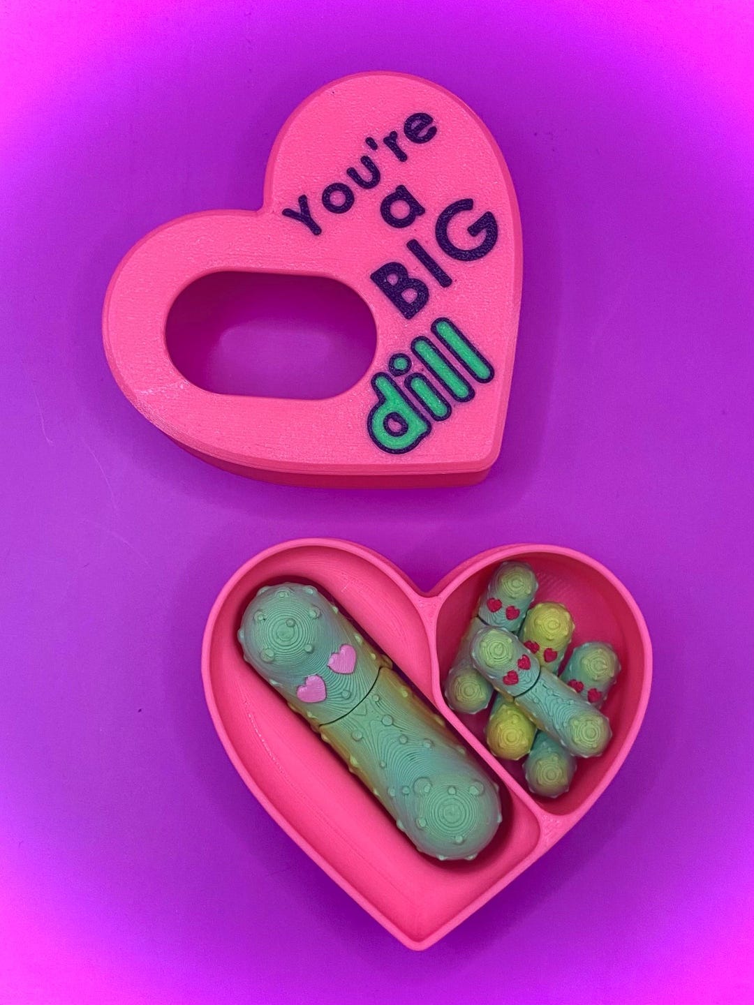 Pickle Lover - Articulated Valentines Day Pickle and Heart Shaped Box ...