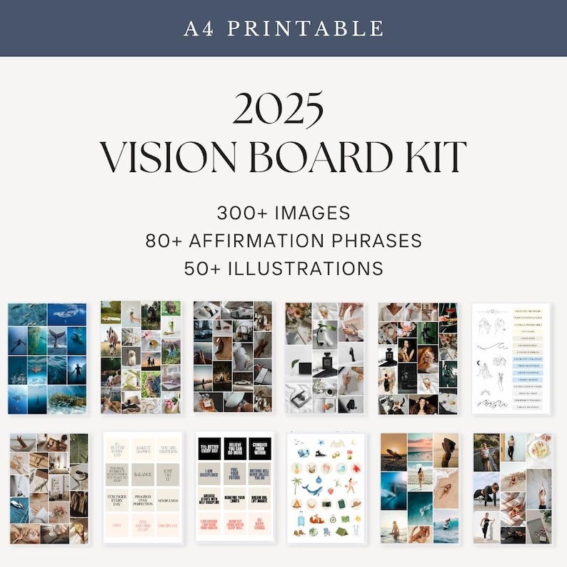 2025 Vision Board Kit - Printable | Visualisation + Manifestation ...