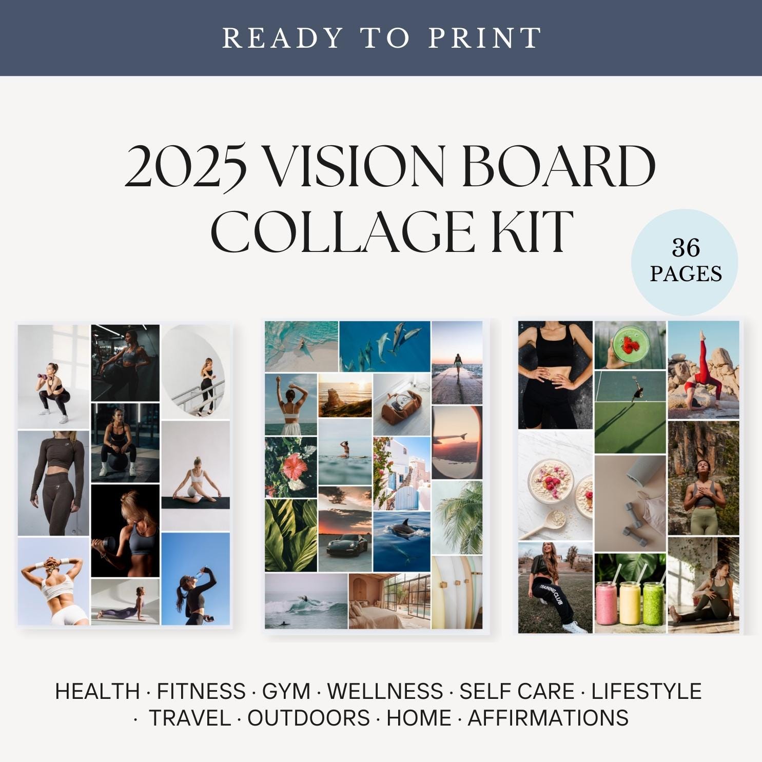 2025 Vision Board Collage Kit - Printable | Visualisation ...