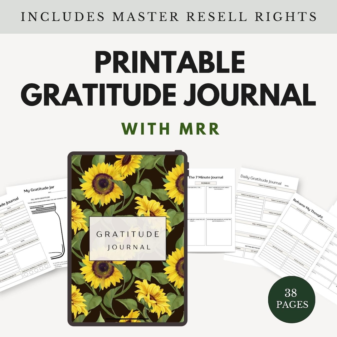 Printable Gratitude Journal | Includes Editable Canva Template With MRR ...