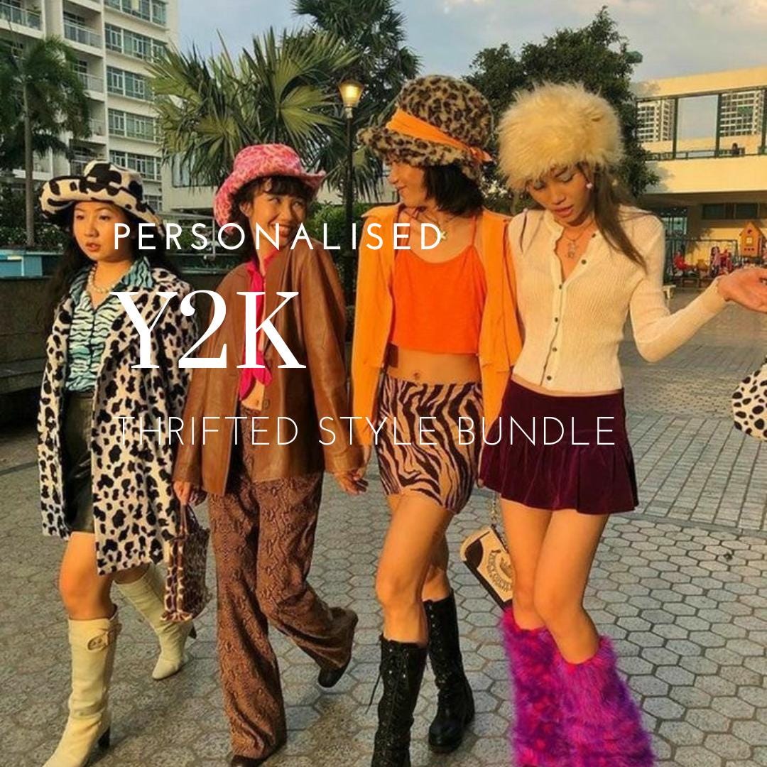 Y2k Thrifted Style Bundle, Y2k Baby Tee, Curated Sustainable Fashion ...