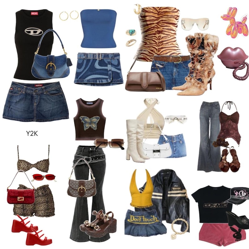 Y2k Thrifted Style Bundle, Y2k Baby Tee, Curated Sustainable Fashion ...