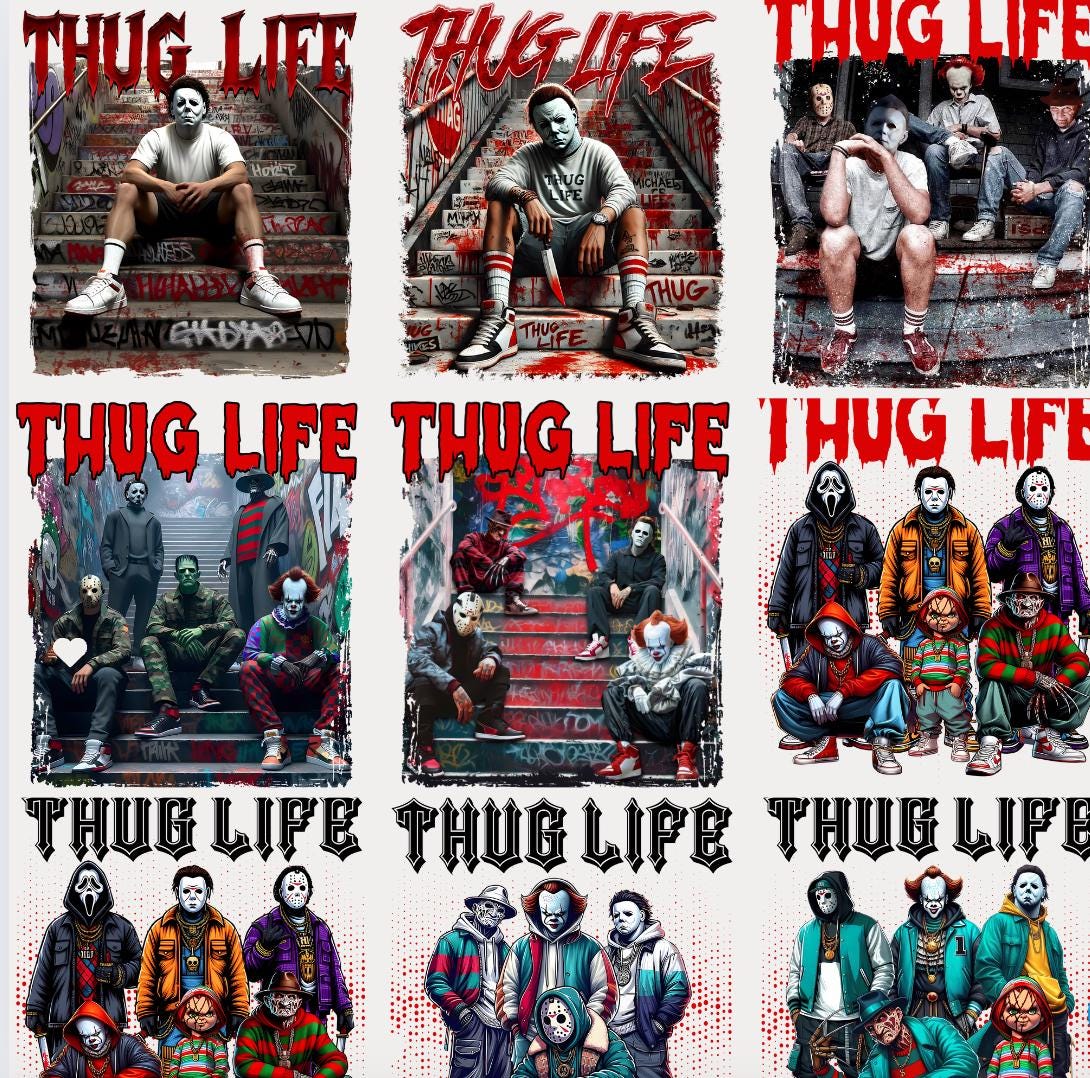 Thug Life Horror Movie Png Bundle, Scary Halloween Png, Horror Friend ...