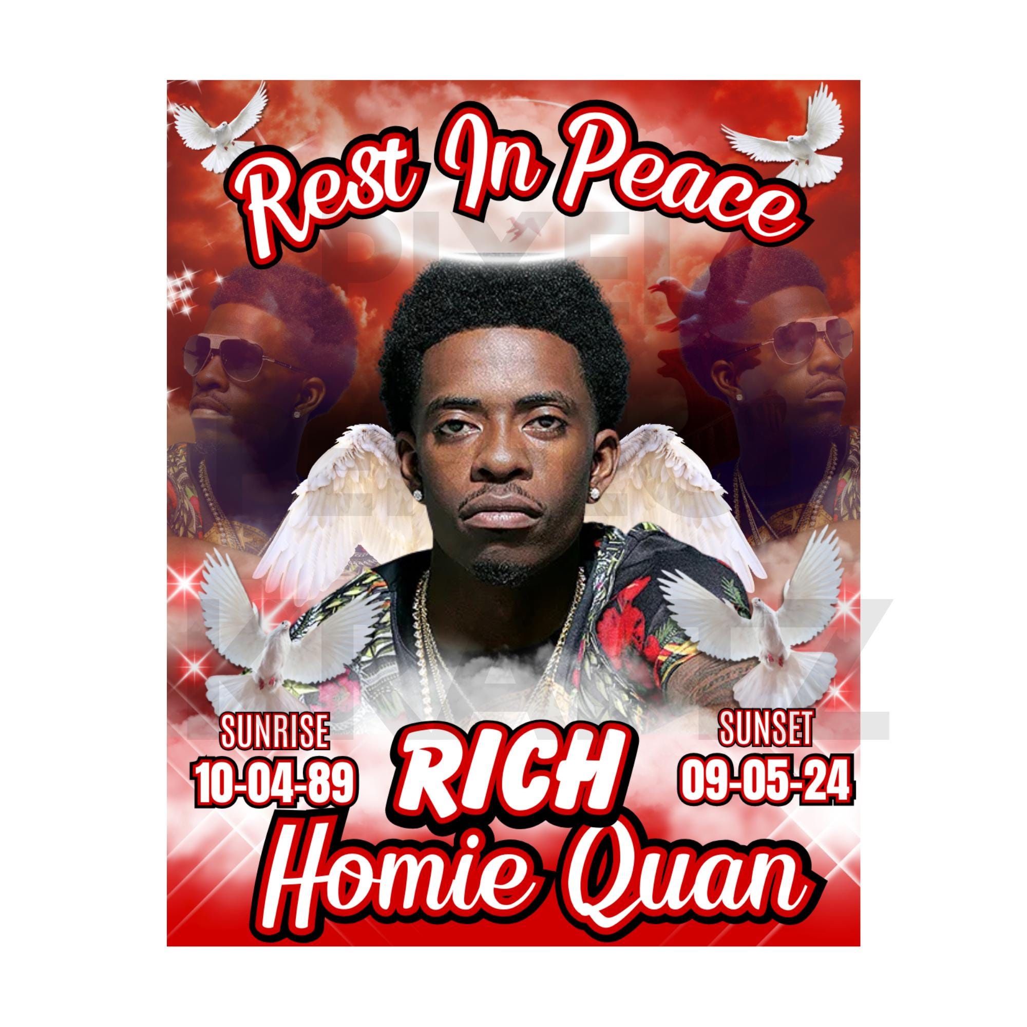 RIP Rich Homie Quan Png Image Memorial Design Funeral Shirt - Etsy