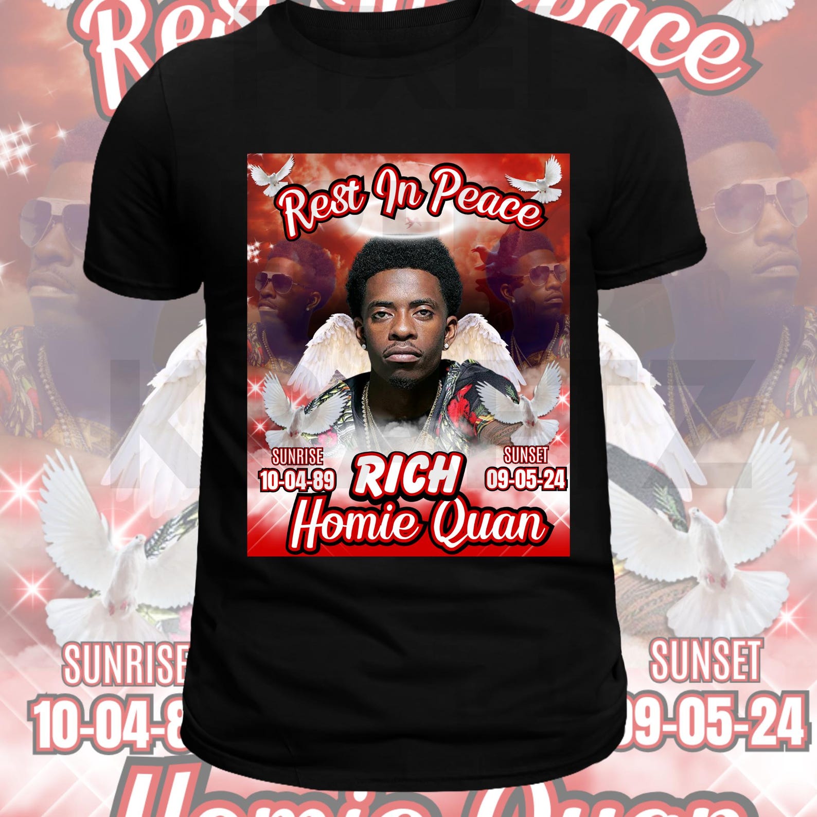 RIP Rich Homie Quan Png Image Memorial Design Funeral Shirt - Etsy