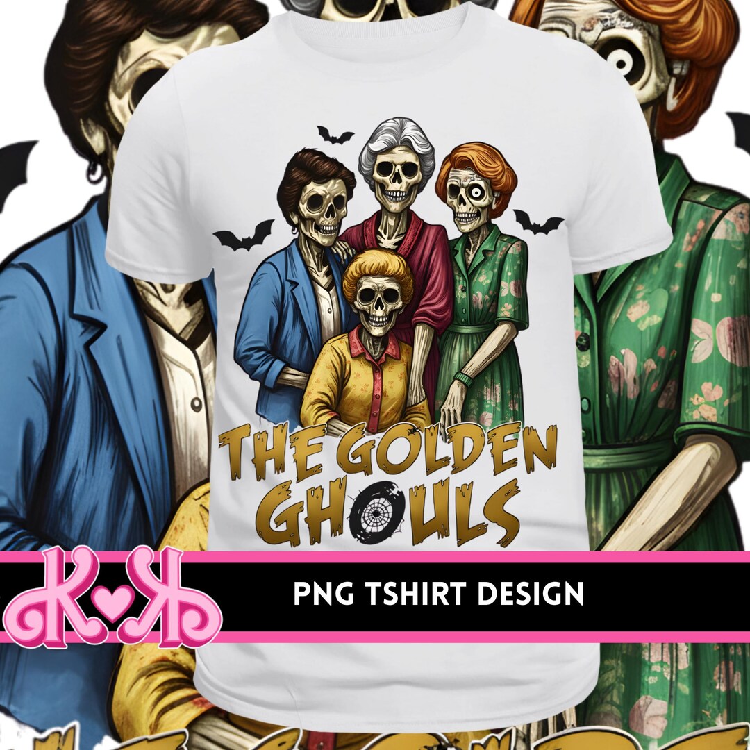 The Golden Ghouls PNG | Funny Halloween Sublimation Design | Retro ...