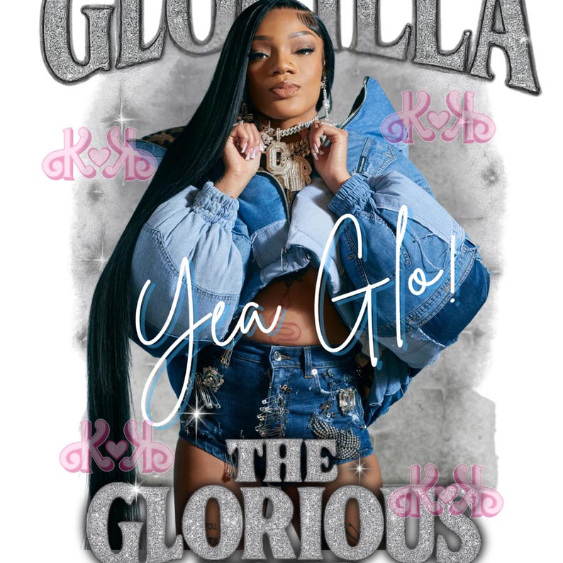 Glorilla Tour PNG: Silver Bling 90s Rap Shirt Design (digital Download ...