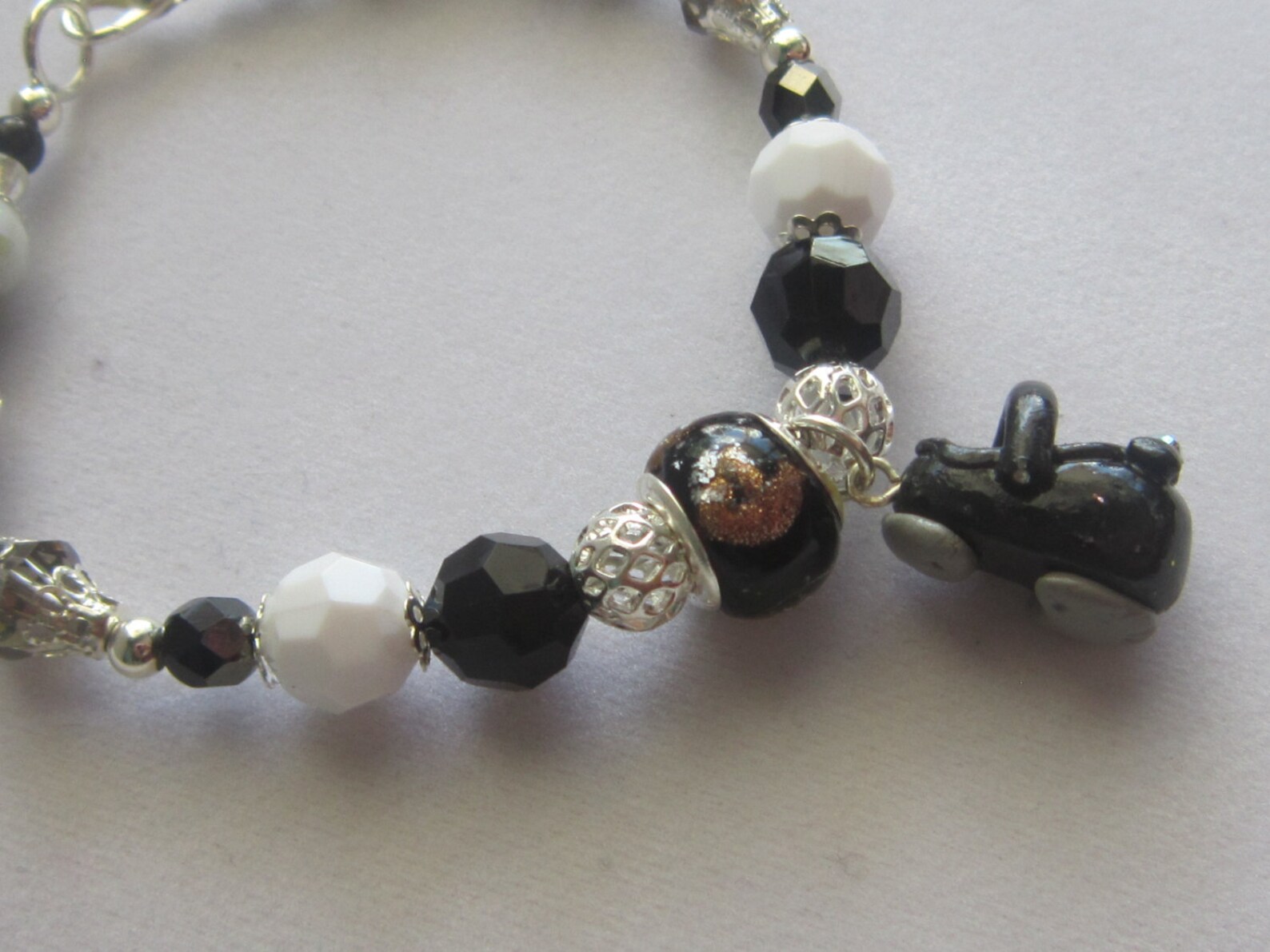 Black and White Tiny Tapper Bracelet Handmade Polymer Clay - Etsy
