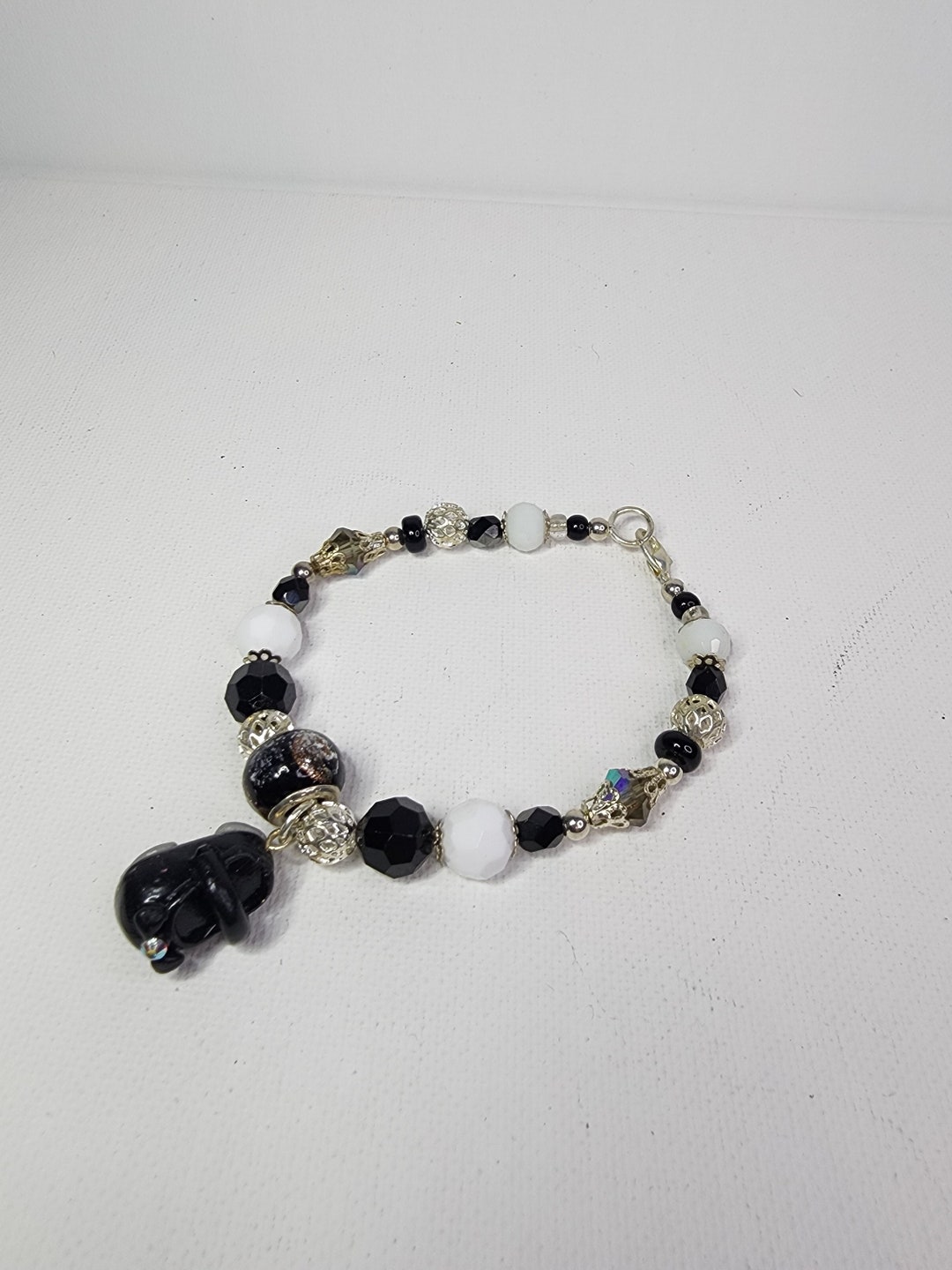 Black and White Tiny Tapper Bracelet Handmade Polymer Clay - Etsy