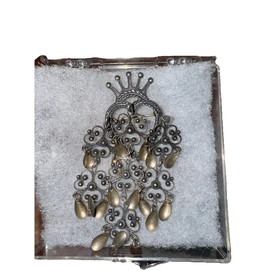 Sterling Norway Jensen Soljie Crown Vermeil Spoon Dangle 880s Heart ...