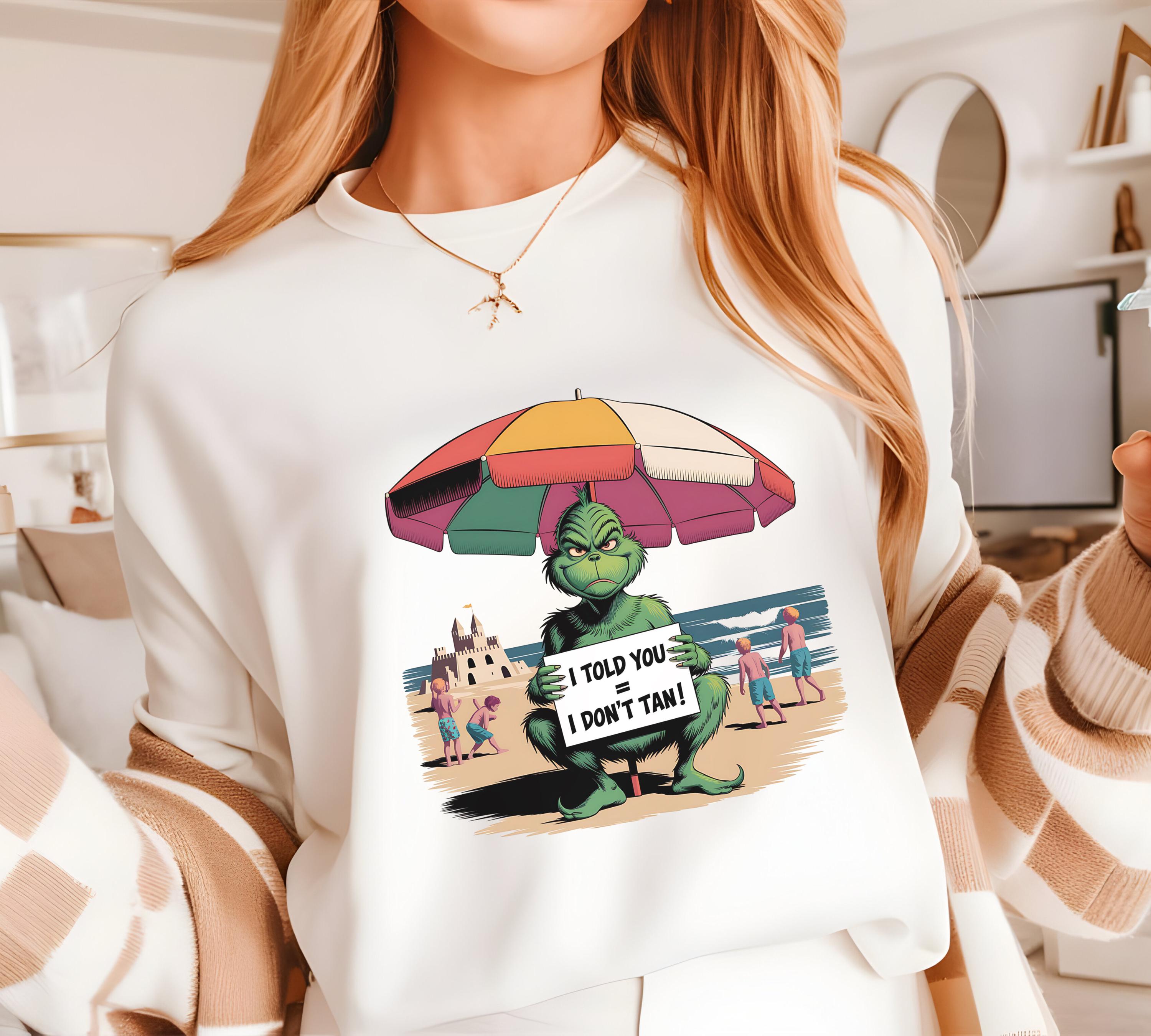 Grinch Summer Coquette & Preppy Grinch PNG I Told You, I Don’t Tan High ...