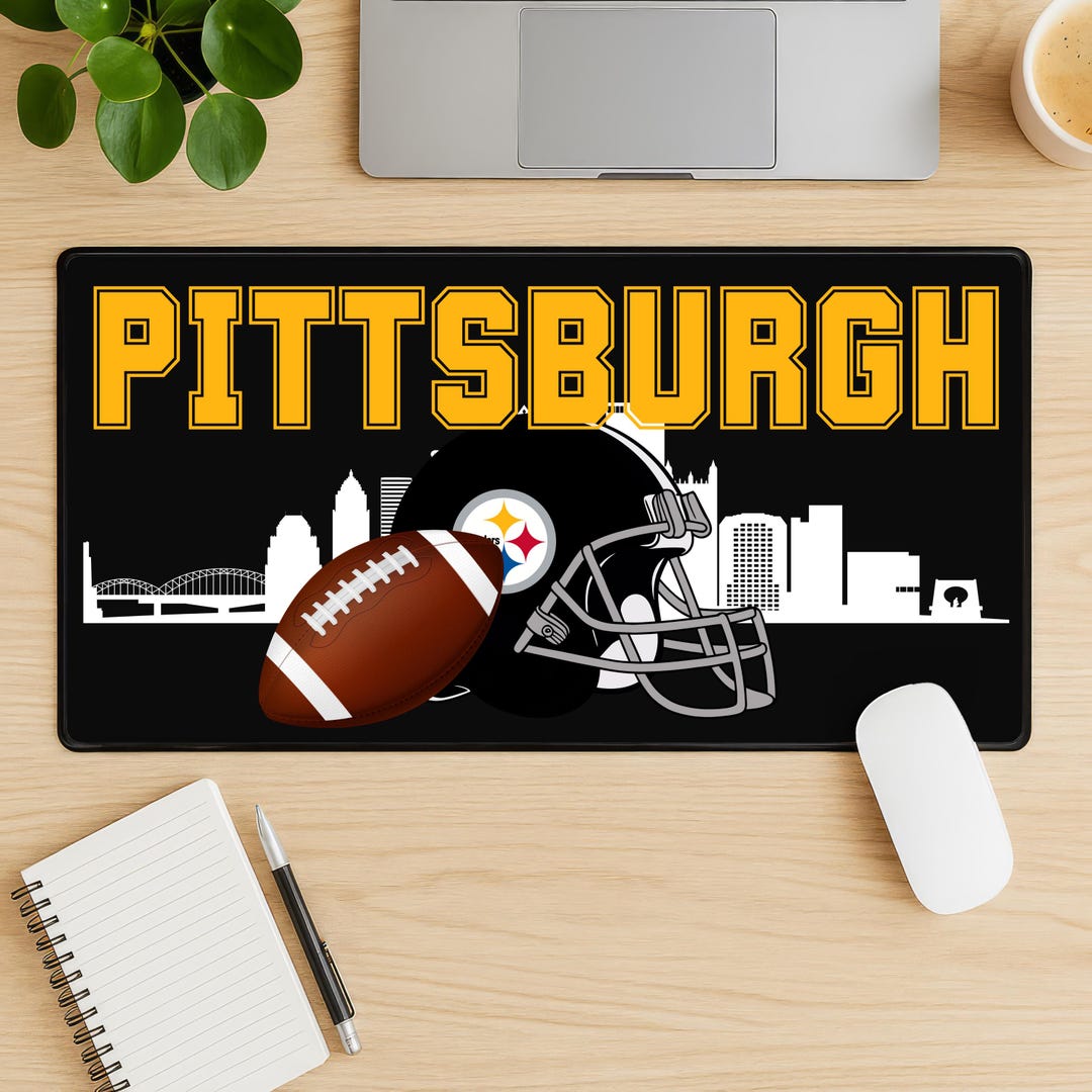 Pittsburgh Black and Gold Desk Mat | Steelers Gaming Mousepad - Etsy