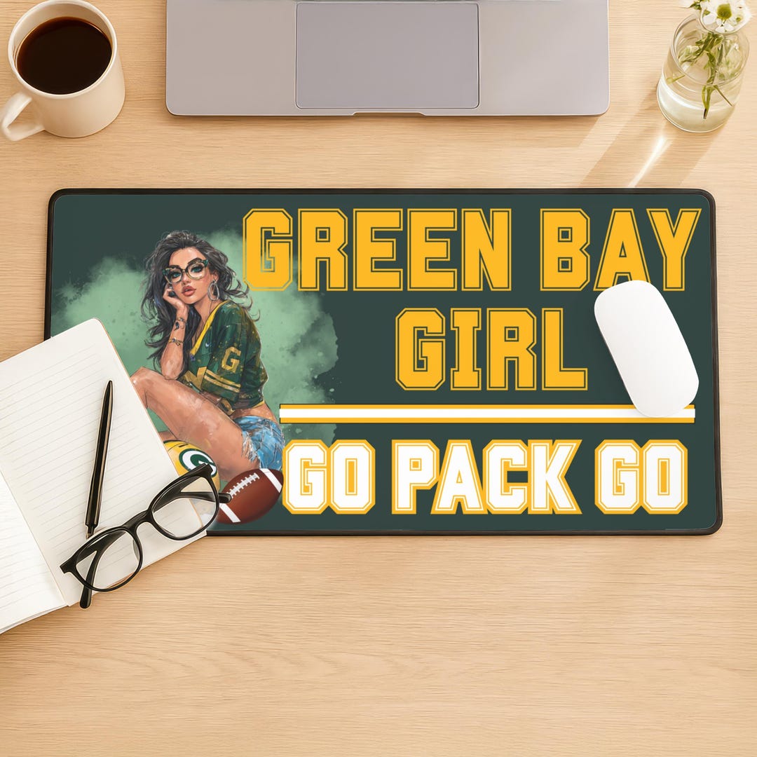 Green Bay Football Desk Mat for the Ladies That Are Packers Fans - Etsy