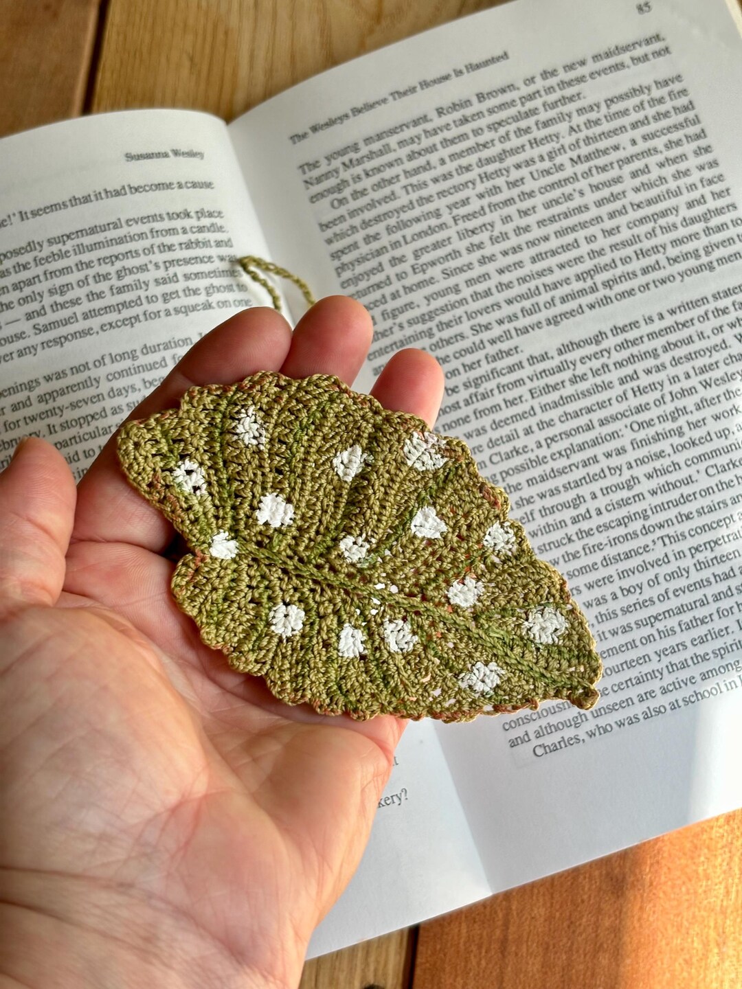 Crochet Plant Bookmark, Begonia Maculata Leaf, Handmade Houseplant ...