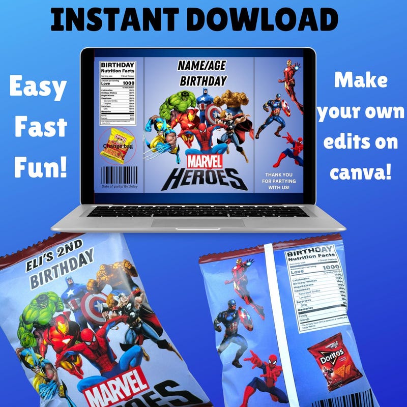 Superhero Chip Bag - Etsy