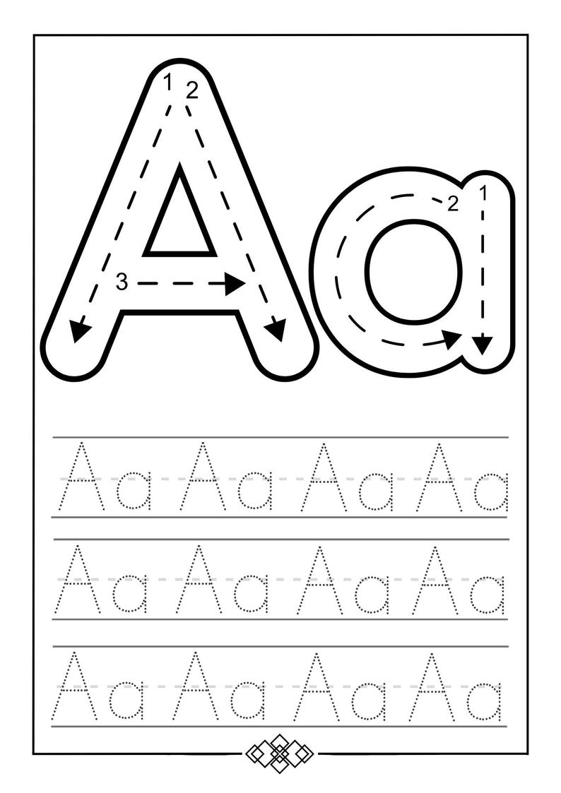 Alphabet Tracing Worksheet/alphabet Trace/abc Tracing Workbook ...