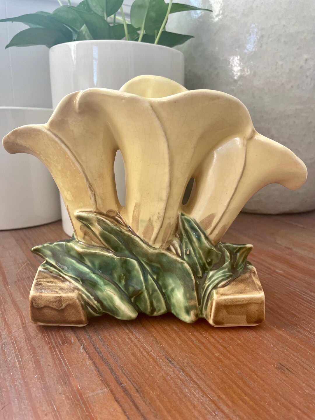 Extraordinary Yellow Mccoy Pottery Vase Photos