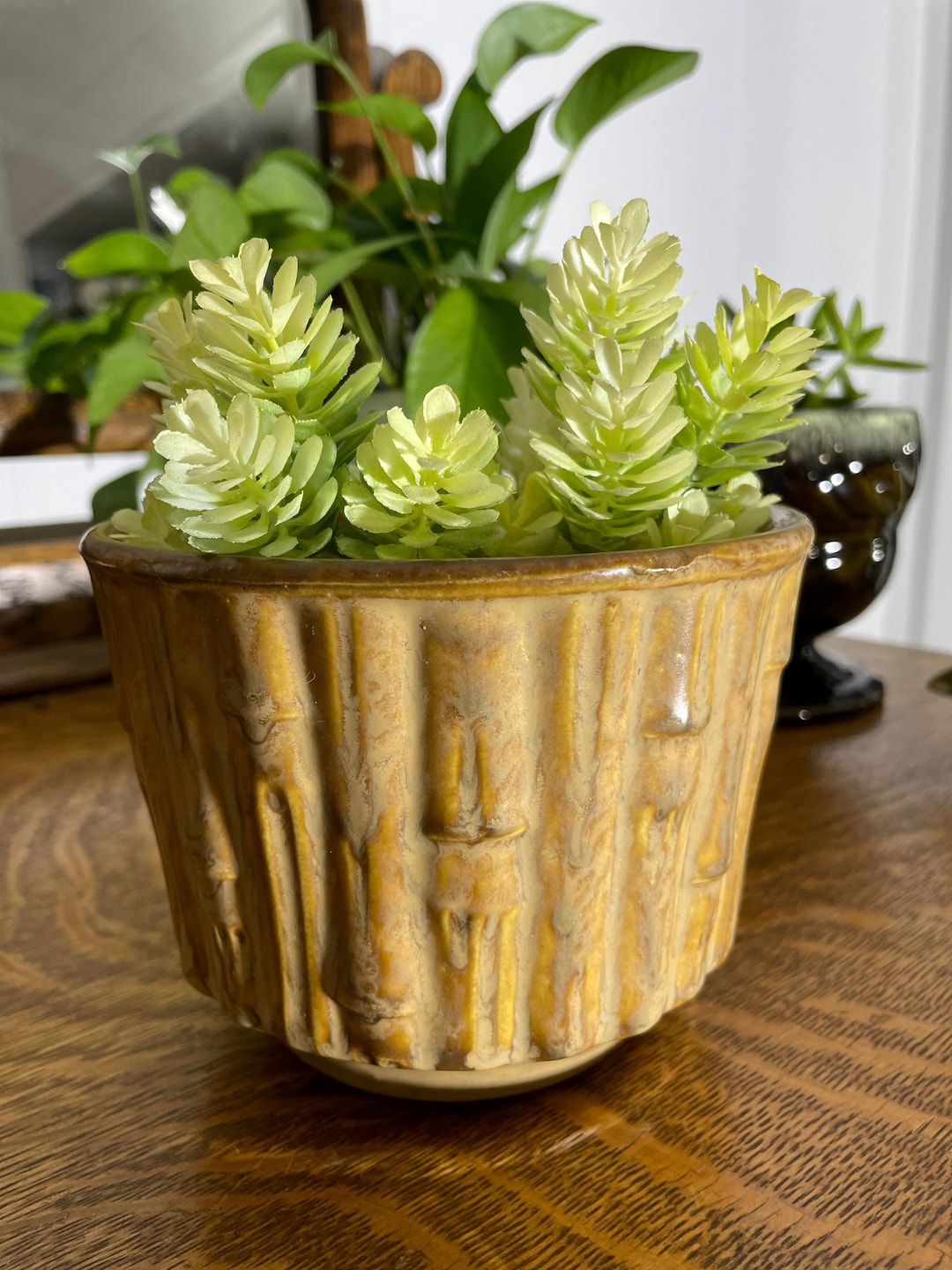 1974 Vintage Mccoy Pottery Flower Pot Green Thumb Horticulture Planter ...
