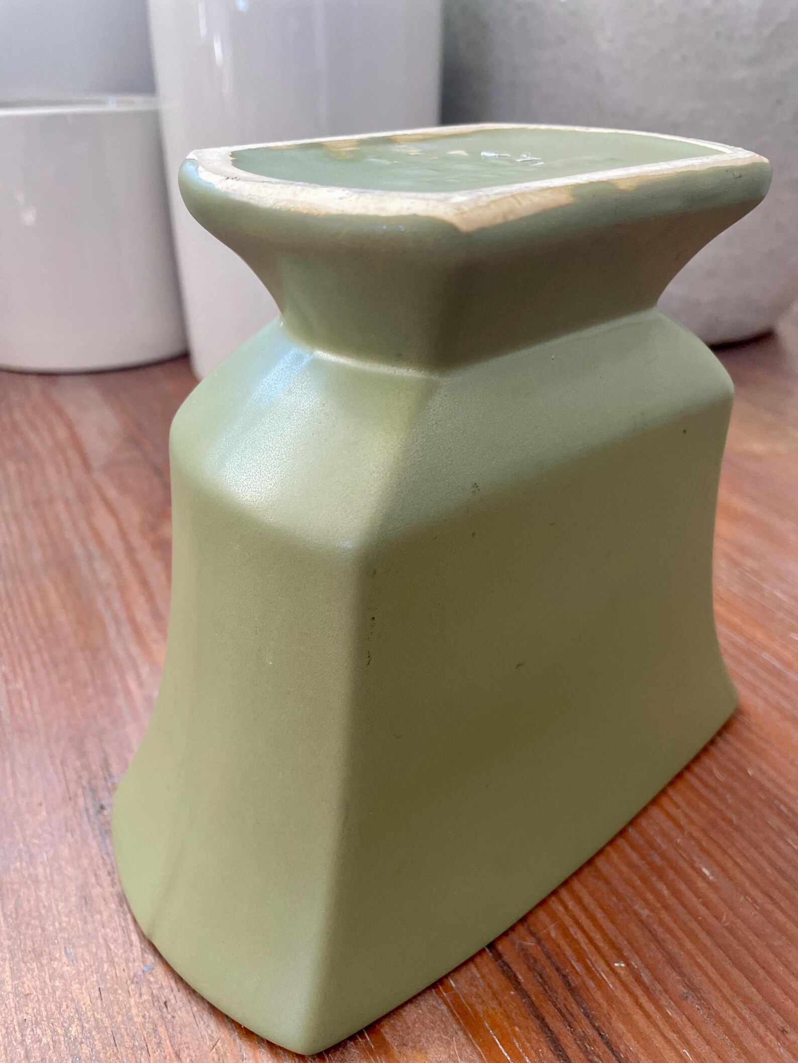 Vintage Mccoy Pottery Floraline Pedestal Green Flower Vase #453 Marked ...