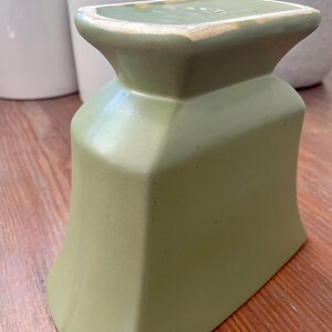 Vintage Mccoy Pottery Floraline Pedestal Green Flower Vase #453 Marked ...