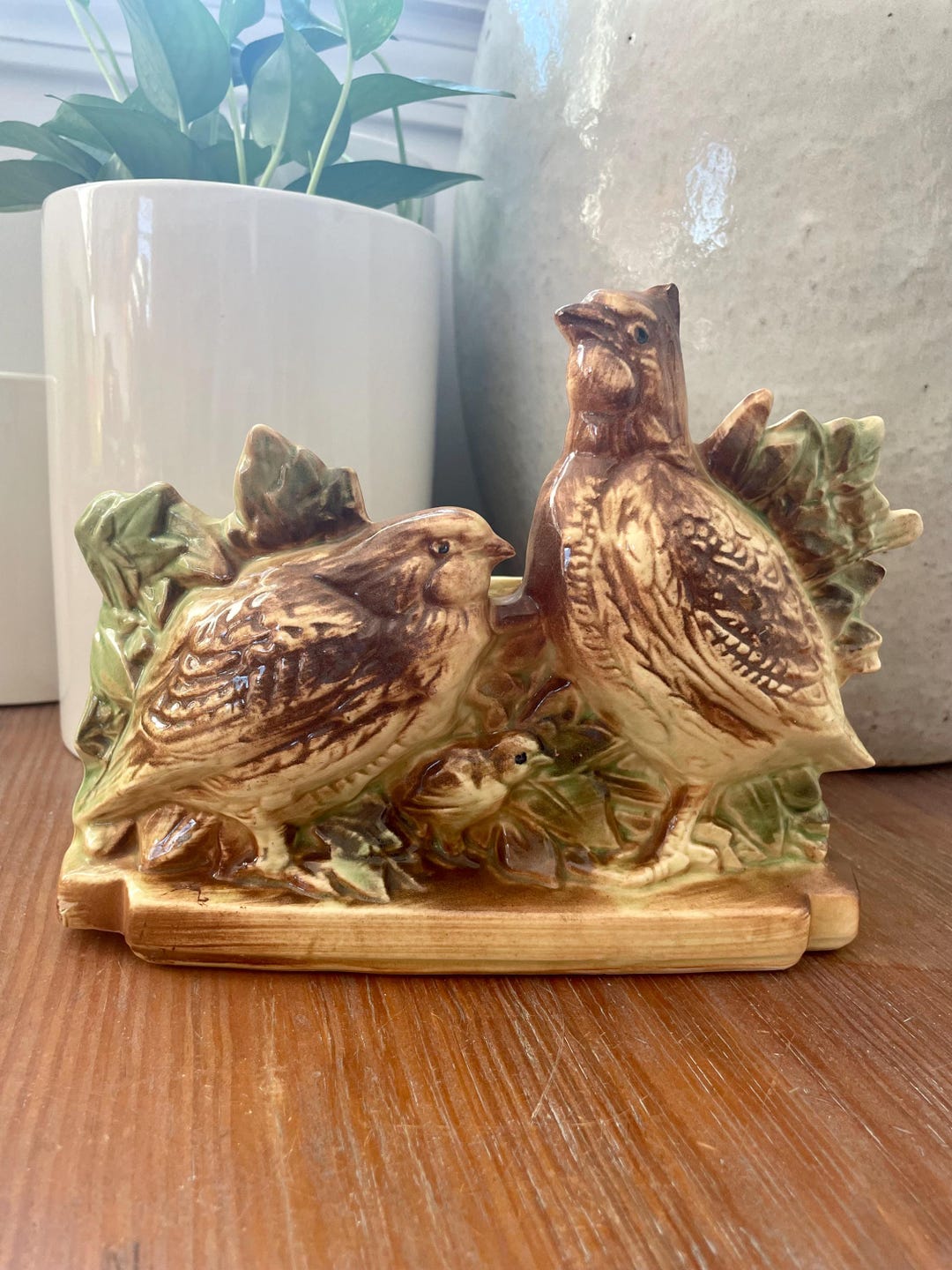 1955 Vintage Mccoy Pottery Quail Planter Traditional Colors Marked #7 ...