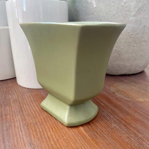 Vintage Mccoy Pottery Floraline Pedestal Green Flower Vase #453 Marked ...