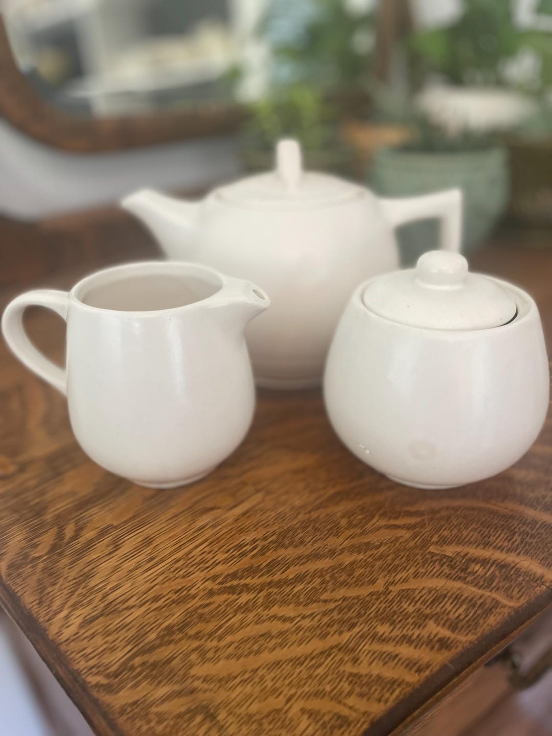 Vintage Mccoy Pottery Tea Set of 3 Tea Pot Lid Creamer Milk Pitcher ...