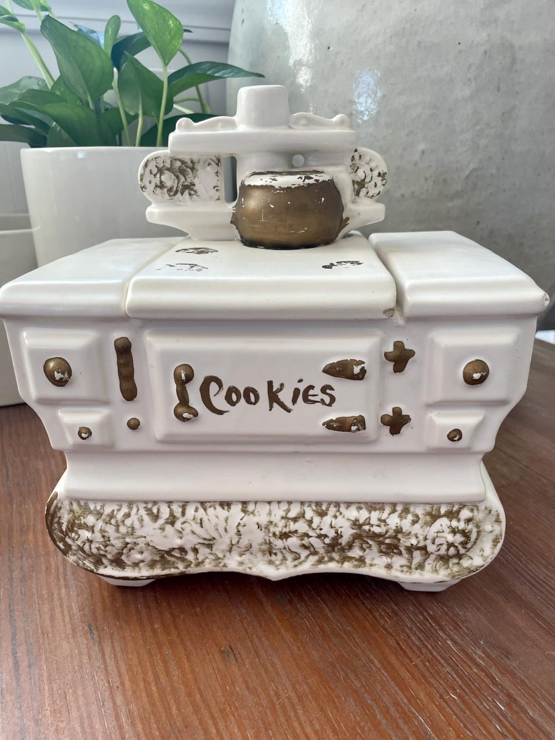 1962 Vintage Mccoy Pottery White Cook Stove Cookie Jar Matte White ...