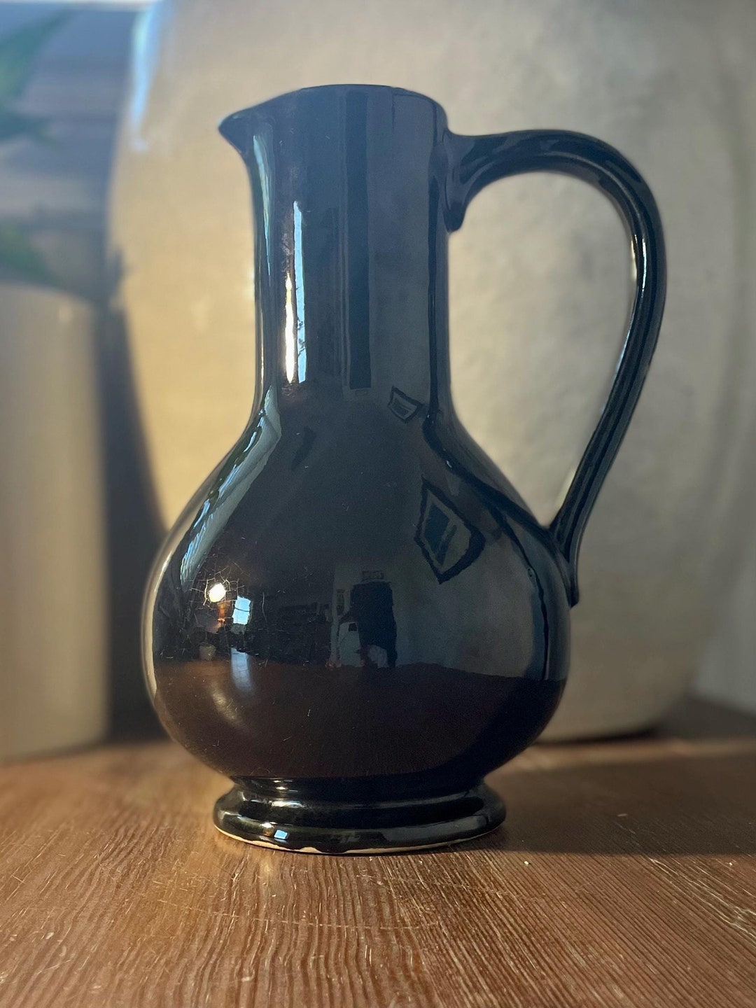 Vintage Mccoy Pottery Pitcher Teapot Black Glaze Mark #7 USA - Etsy