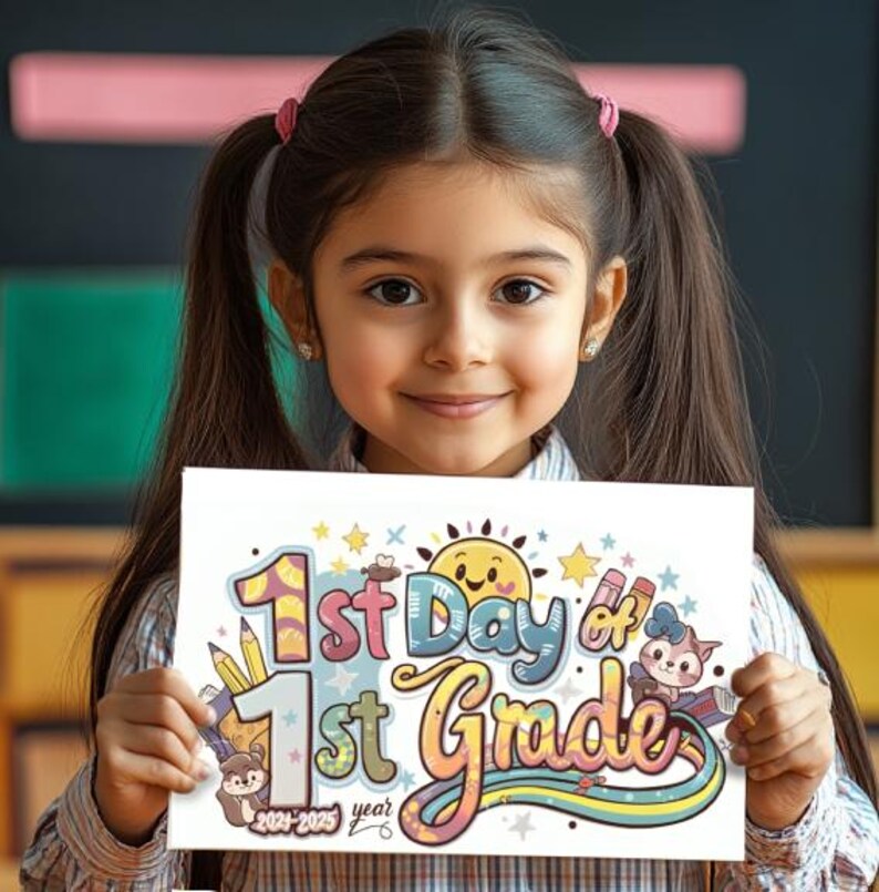 First Day of 1st Grade Sign, First Day of School Sign, Printable 1st ...