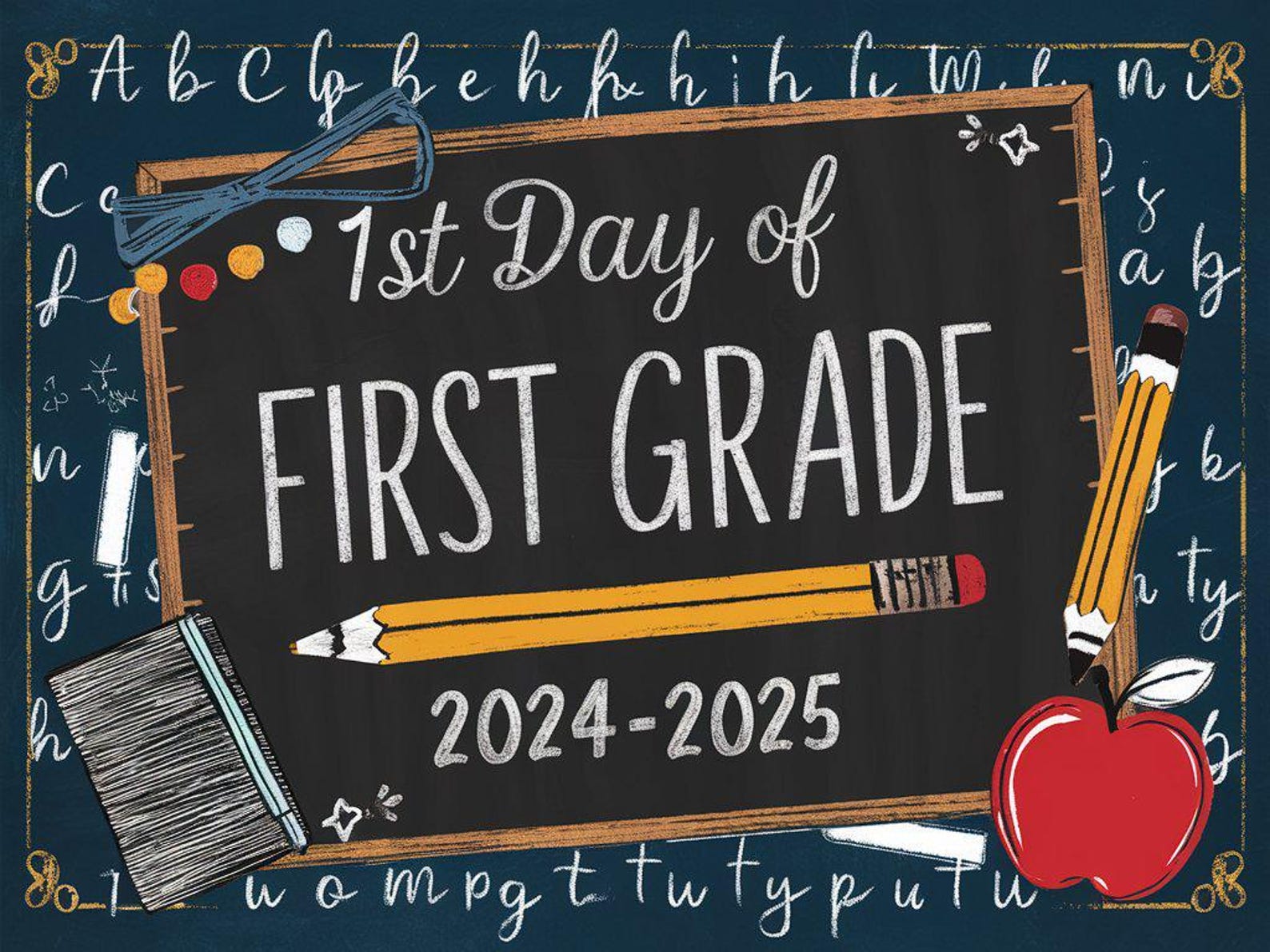 First Day of 1st Grade Sign, First Day of School Sign, Printable 1st ...