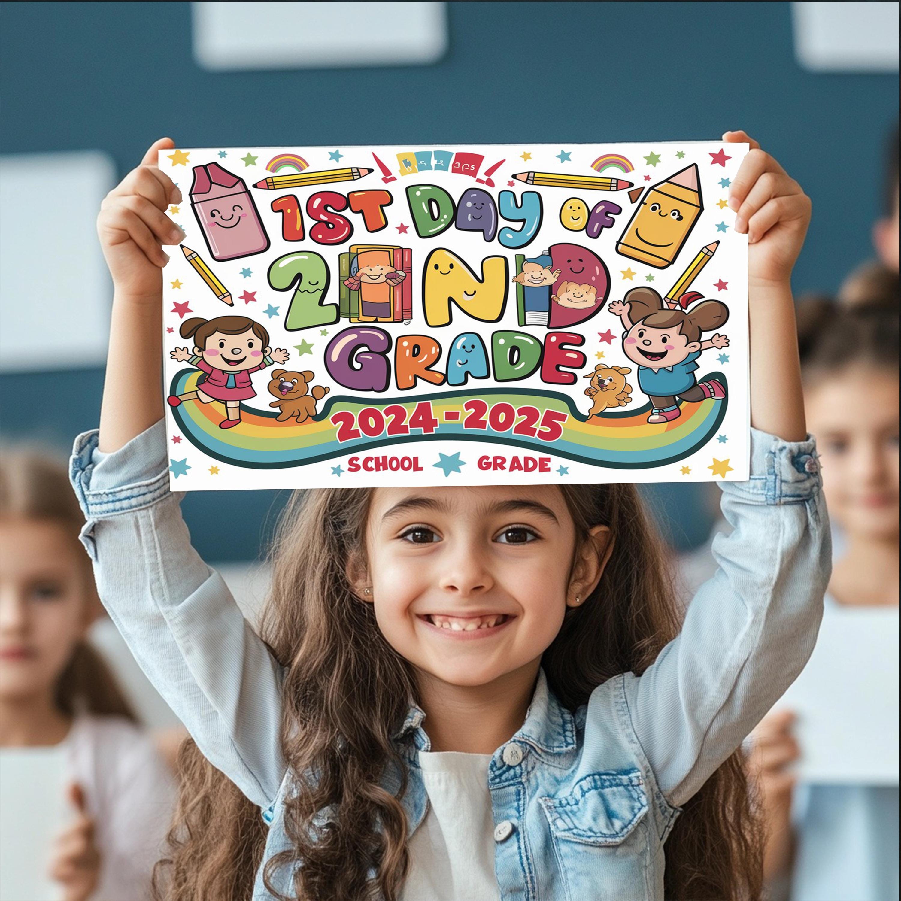 First Day of 2nd Grade Sign, First Day of School Sign, Printable 2nd ...