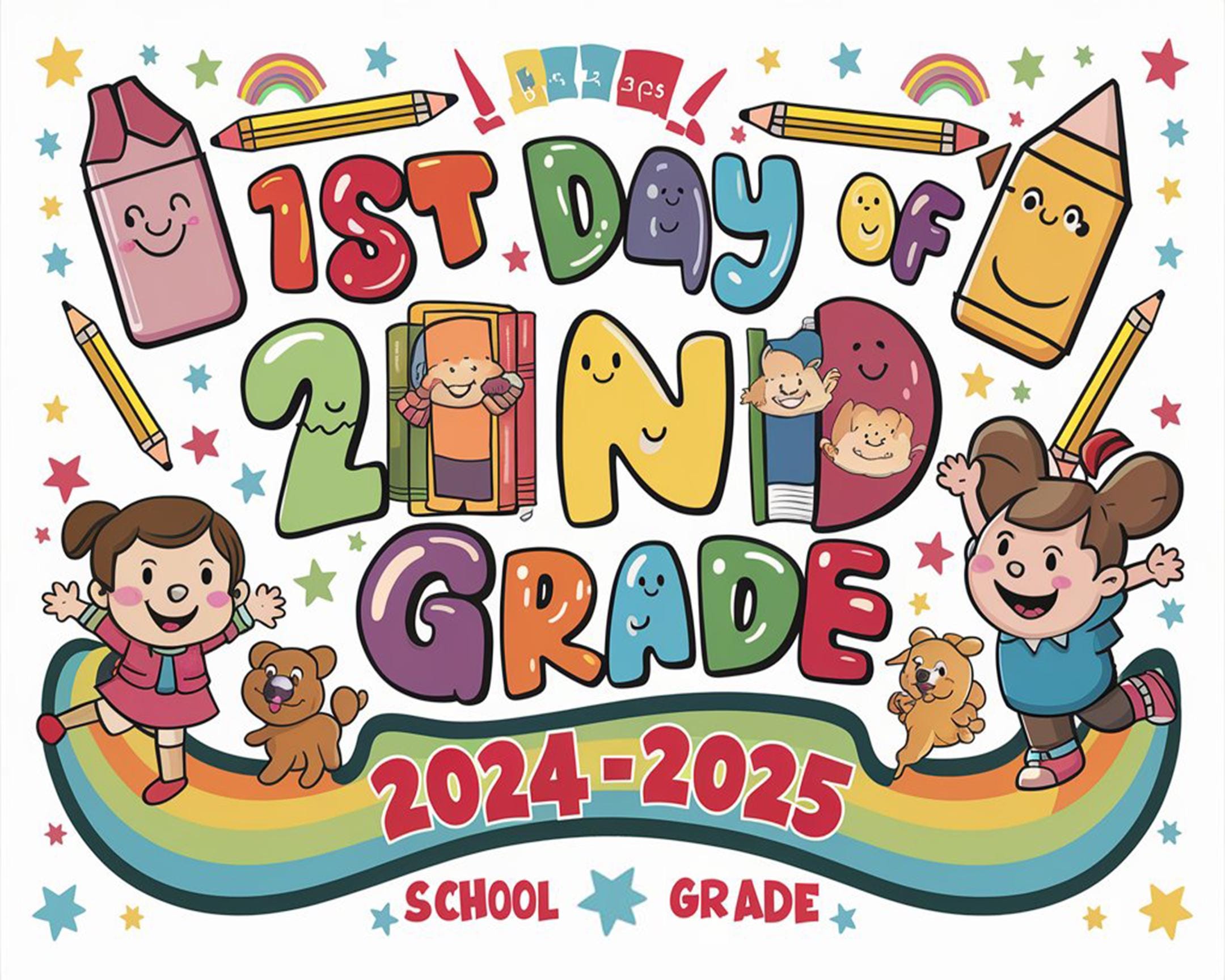 First Day of 2nd Grade Sign, First Day of School Sign, Printable 2nd ...