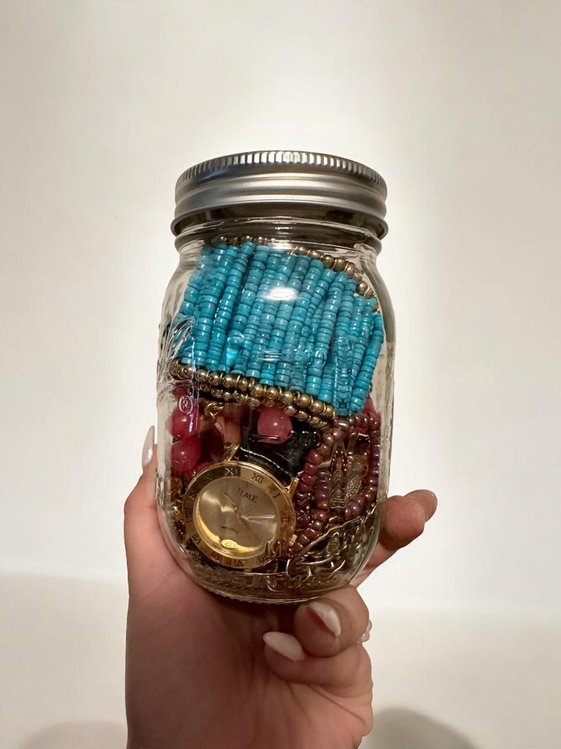 Gold Tone Mystery Jewelry Jar - Etsy