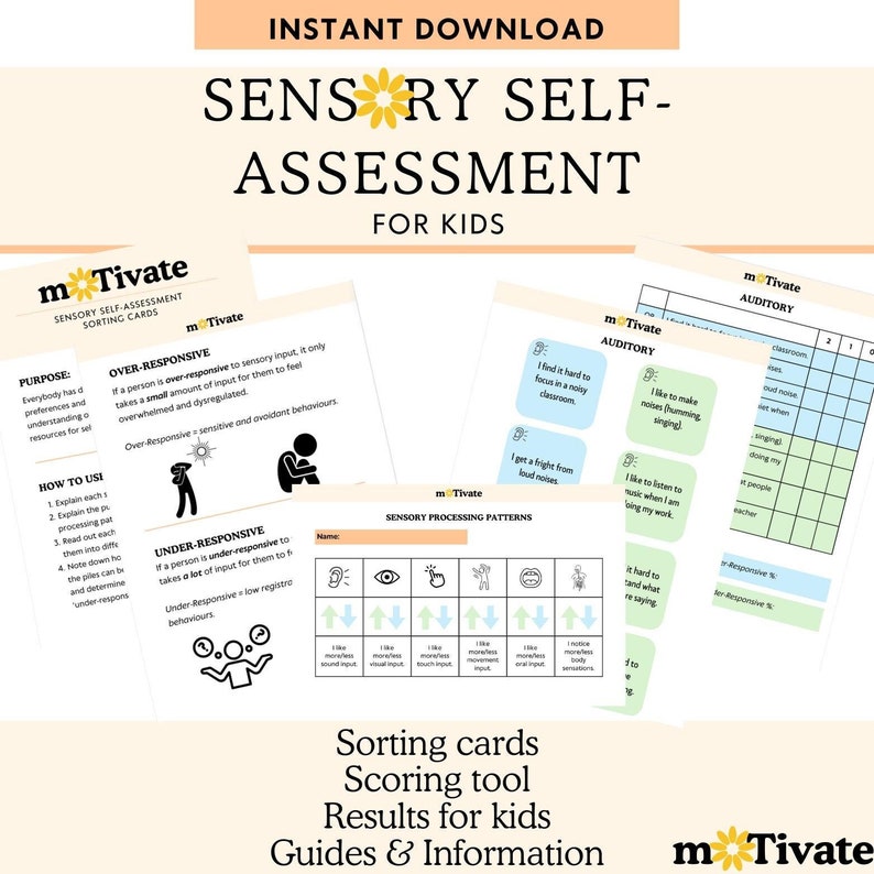 Sensory Sorting Cards - Etsy