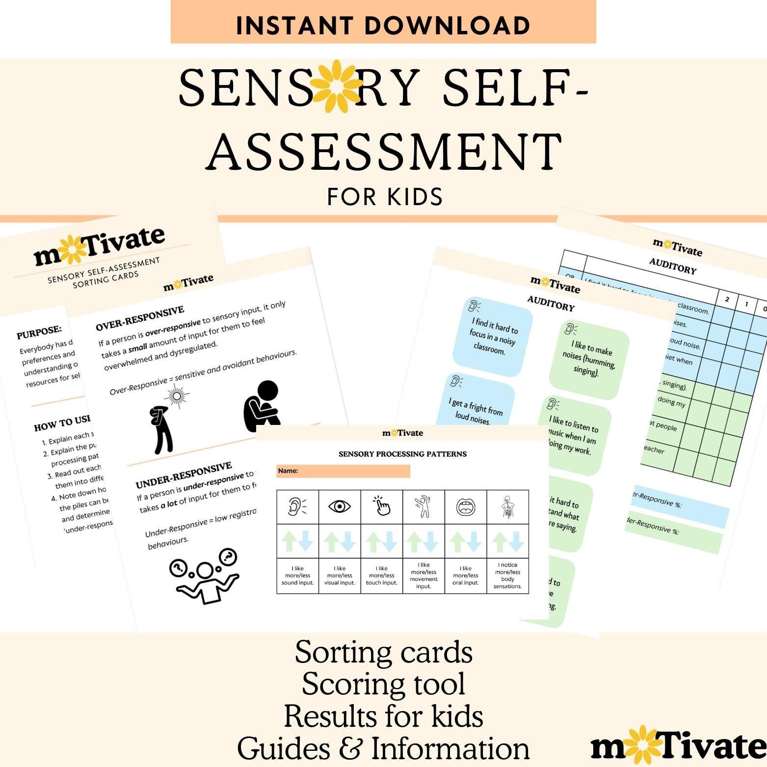 Sensory Sorting Cards - Etsy